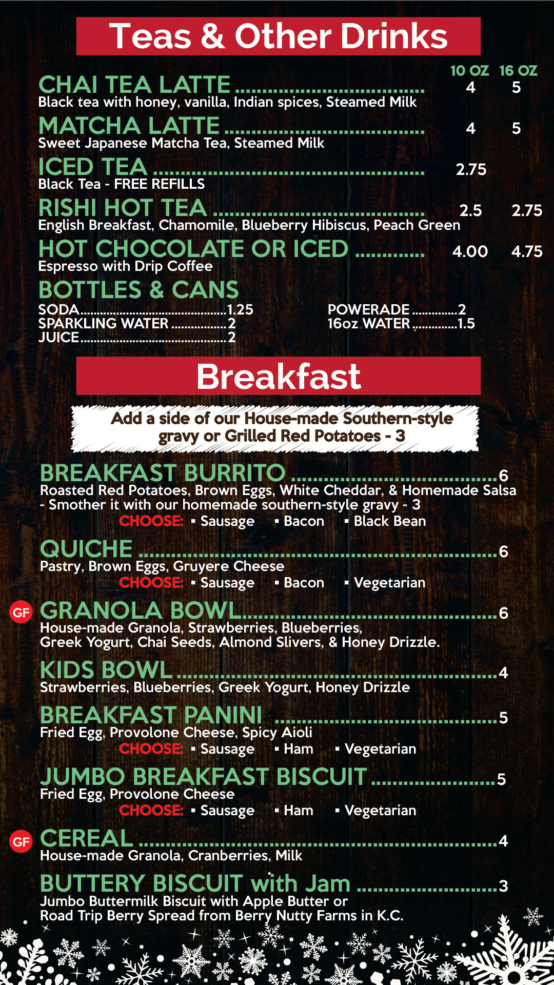 Menu - Derailed Coffee Bar & Cafe