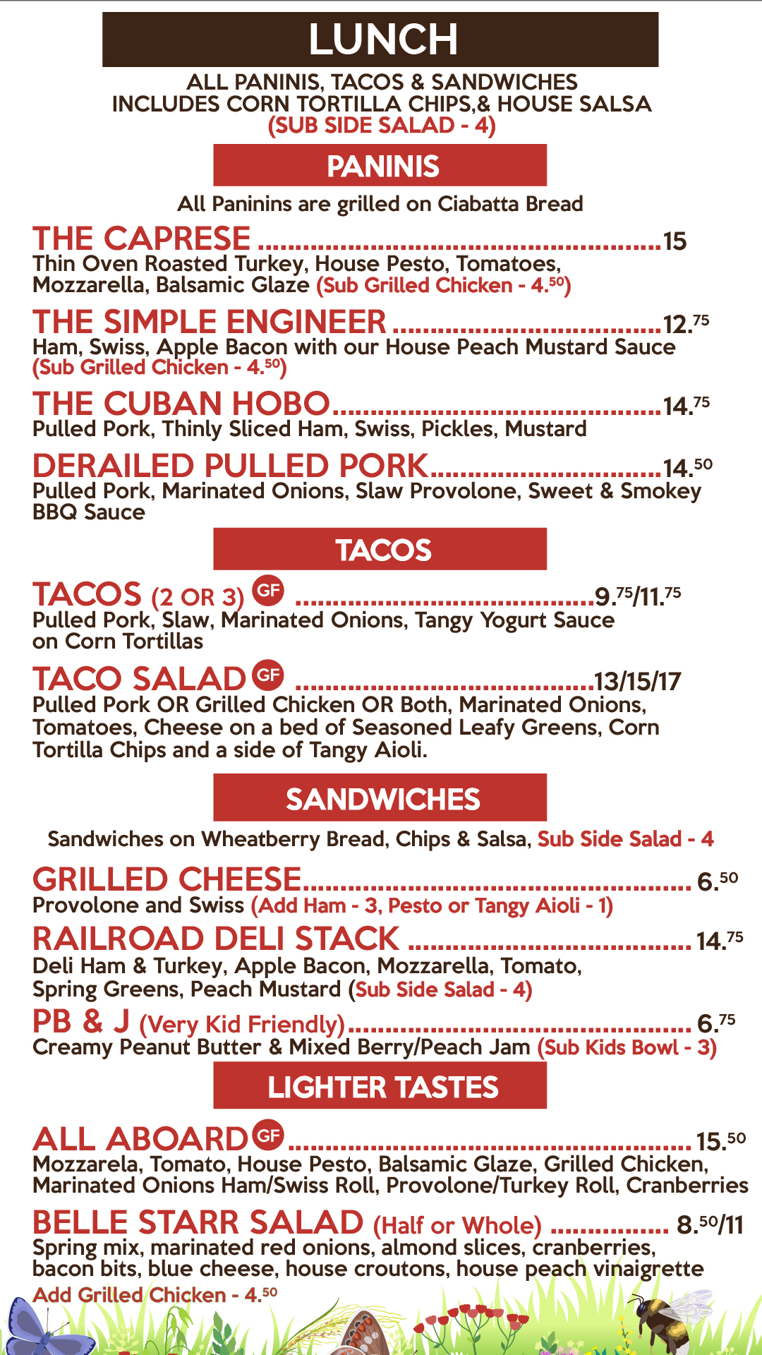 Menu - Derailed Coffee Bar & Cafe