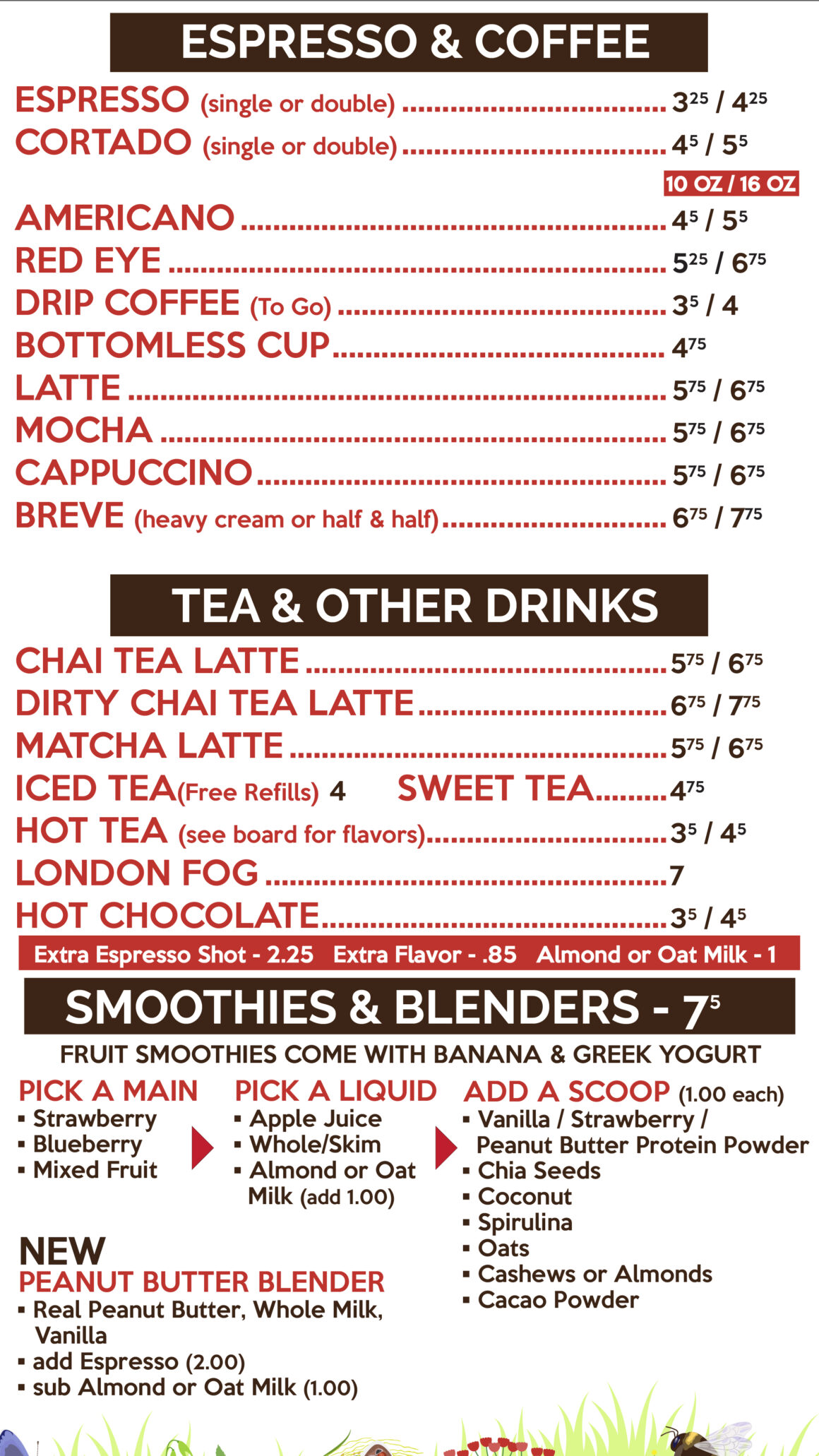 Menu - Derailed Coffee Bar & Cafe