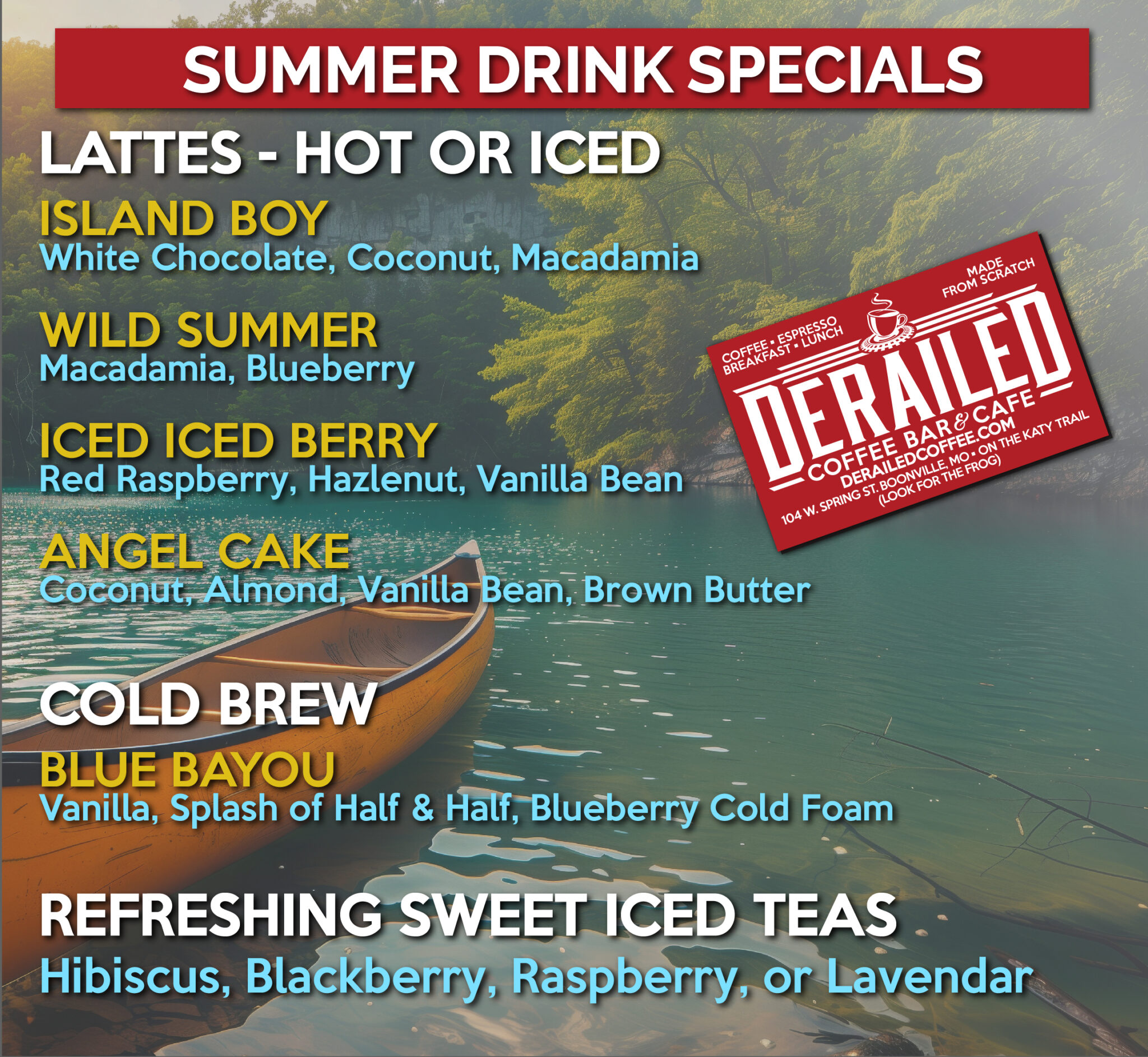 Menu - Derailed Coffee Bar & Cafe